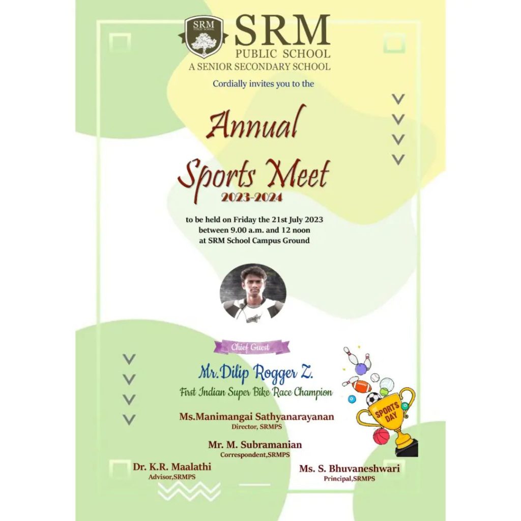 Annual Inter-house Sports Meet 2023-24 – Grades 6 to 12 - SRM Public School